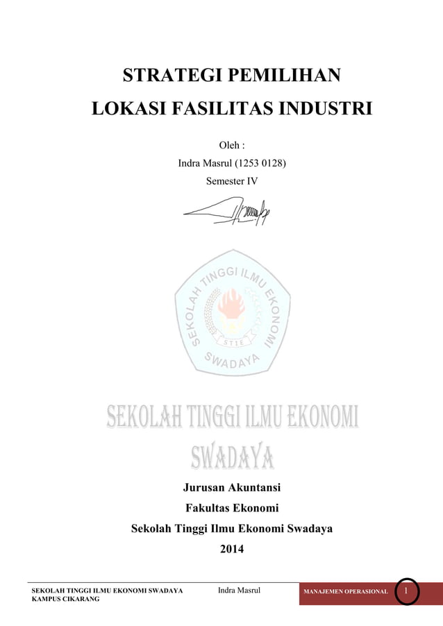 Lokasi Fasilitas Industri | PDF