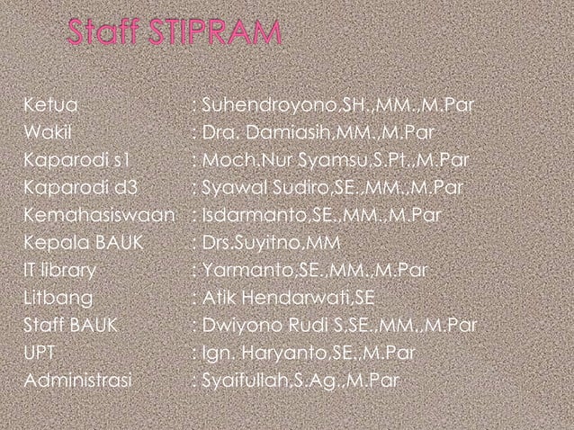 Presentasi Profile STIPRAM | PPTX