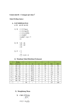 Tugas i uji normalitas | PDF