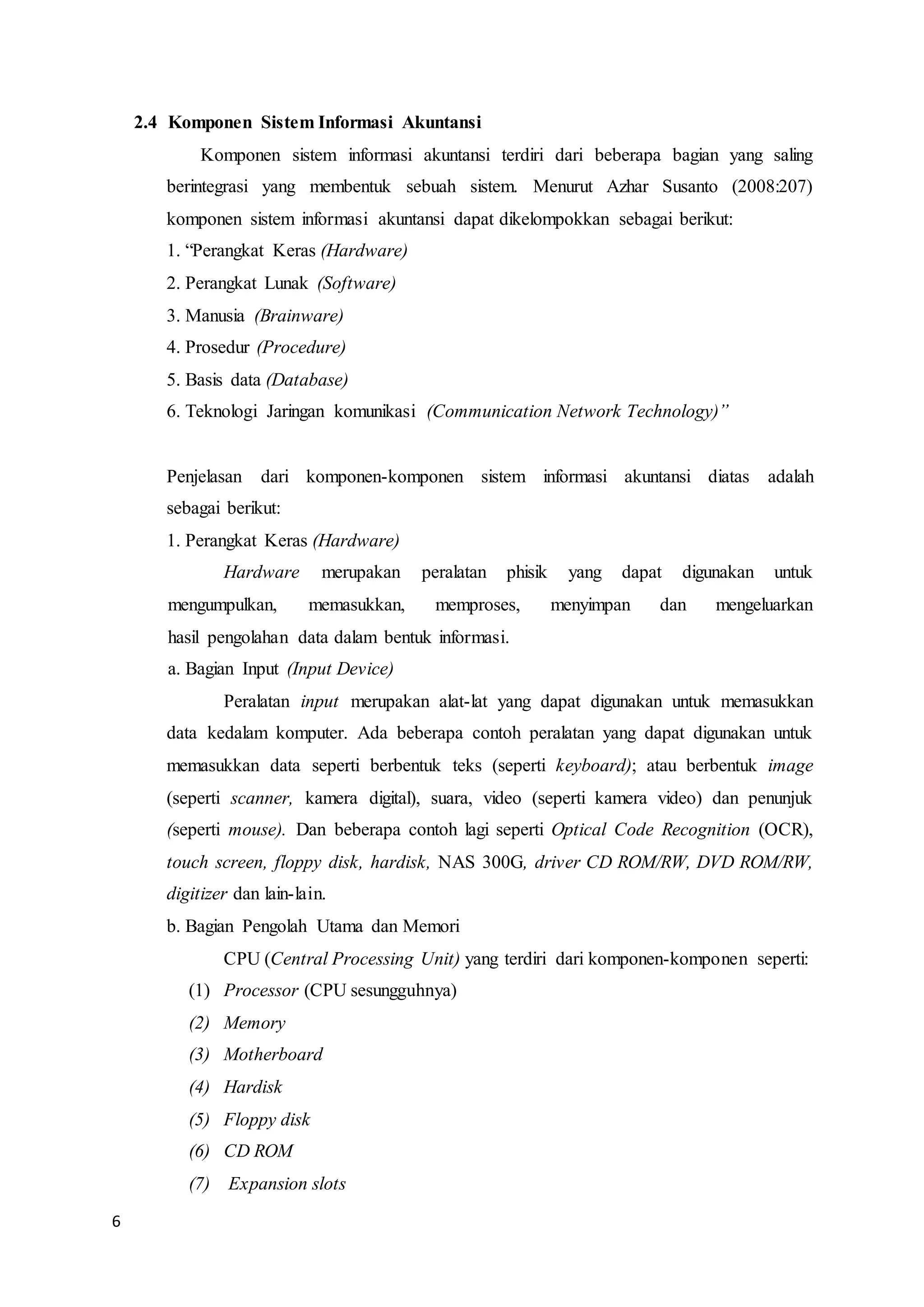 konsep dasar sistem informasi akuntansi | DOCX