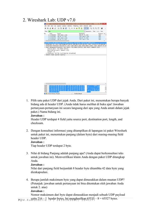 Pengamatan Wireshark pada TCP dan UDP | PDF