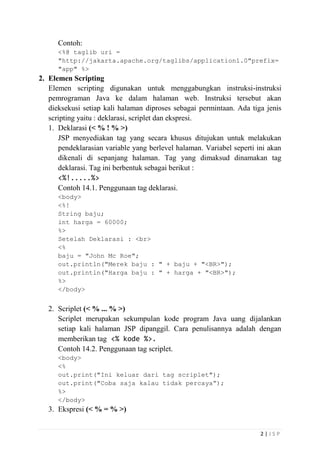 JSP (Java Server Pages) | PDF
