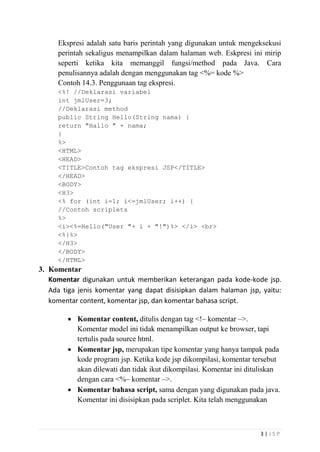 JSP (Java Server Pages) | PDF