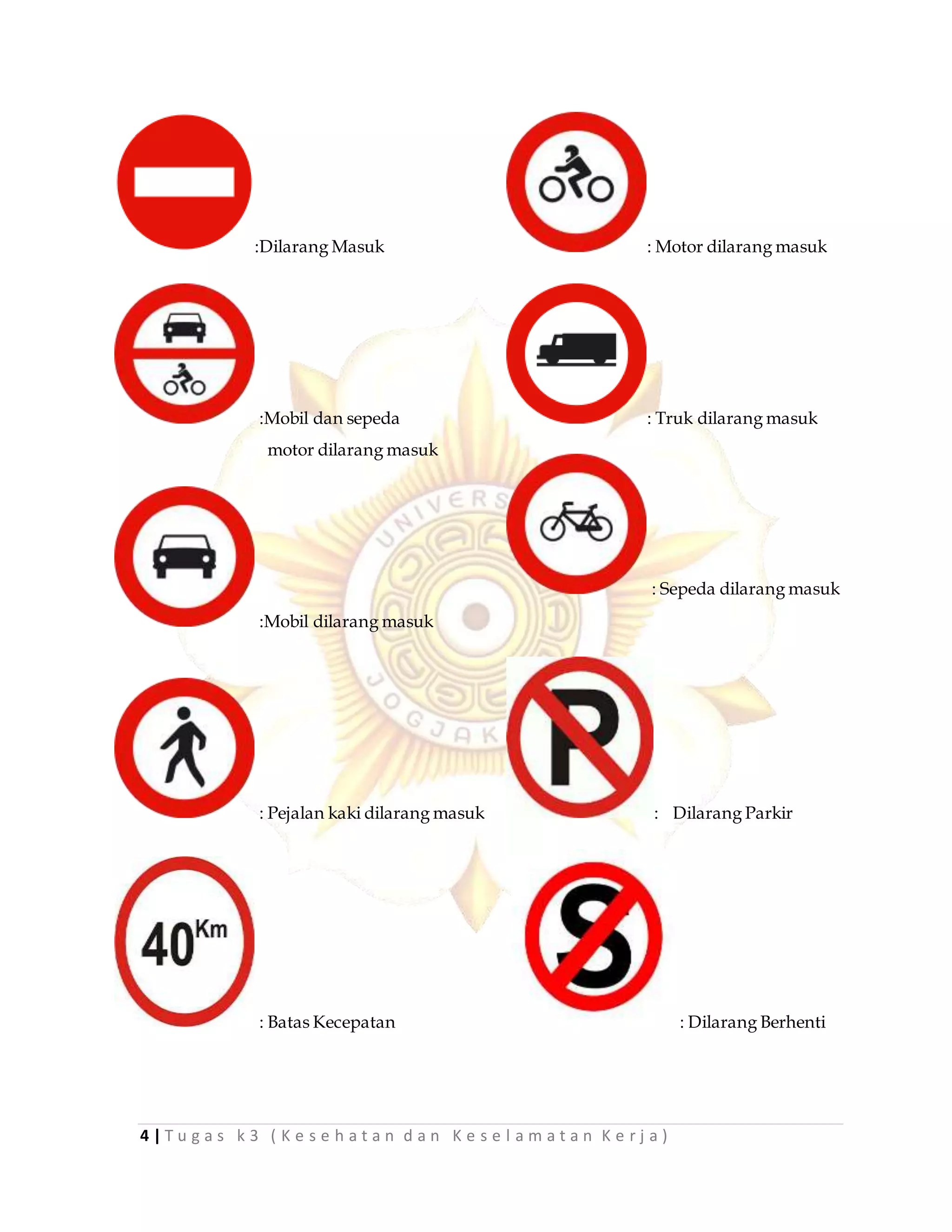 Tugas k3 Pengenalan Rambu lalulintas | DOCX