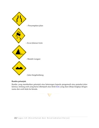 Tugas k3 Pengenalan Rambu lalulintas | DOCX