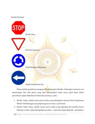 Tugas k3 Pengenalan Rambu lalulintas | DOCX