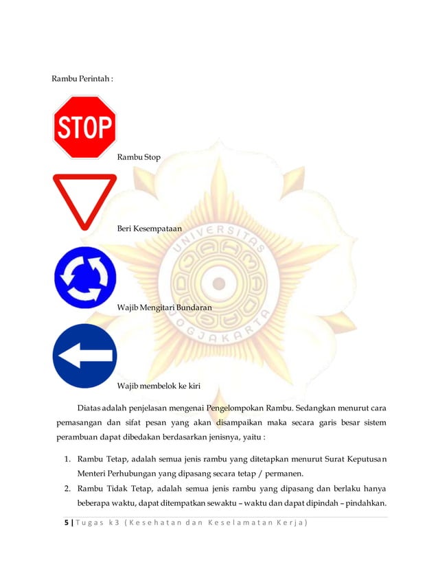 Tugas k3 Pengenalan Rambu lalulintas | DOCX