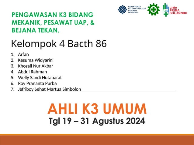 Tugas K3 Mekanik, PAA, PUBT & PTP (1).pptx