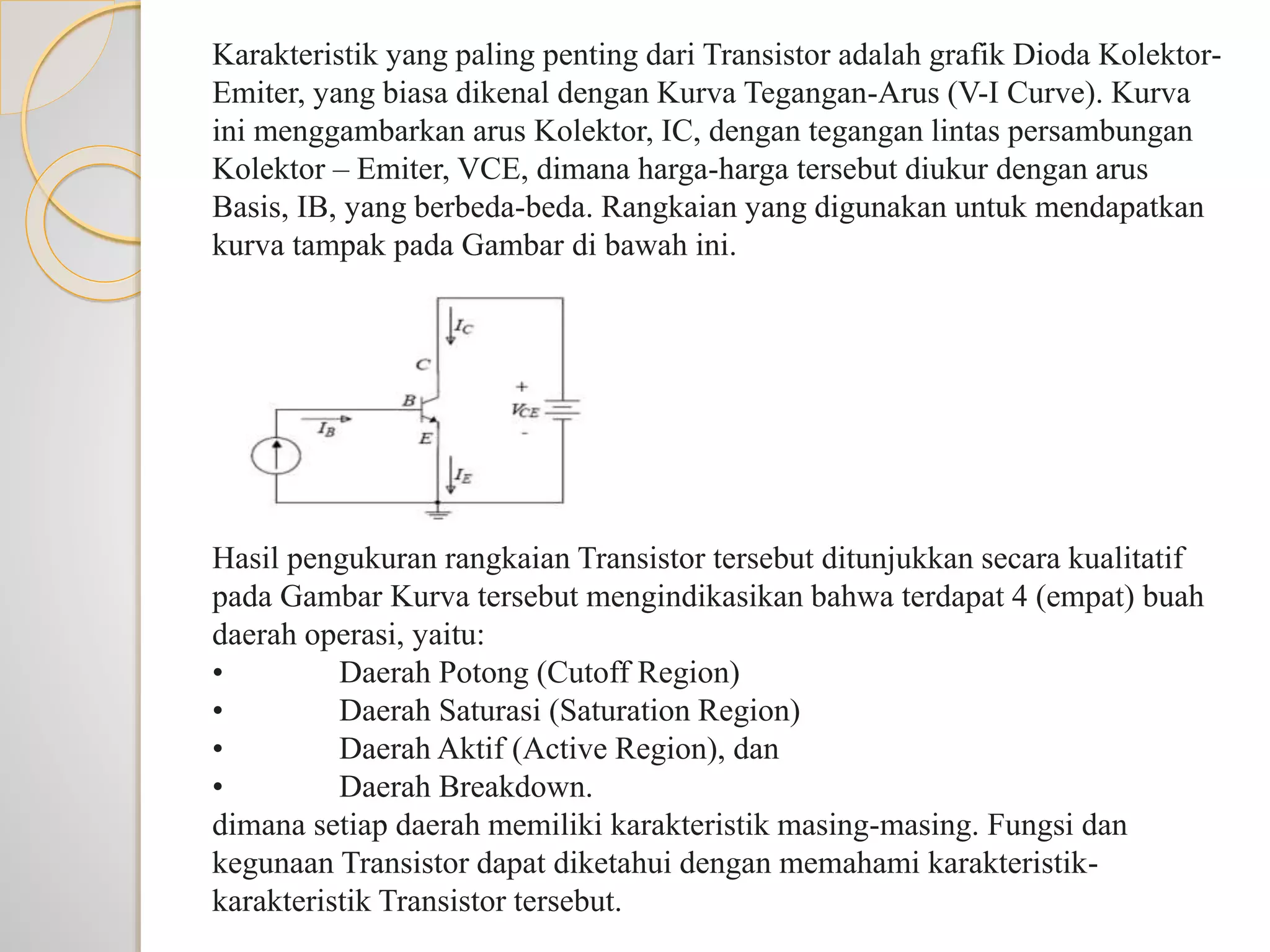 Tugas Karakteristik Transistor | PPTX