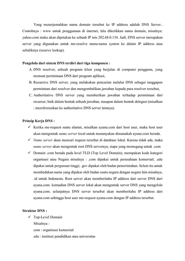 Tugas kdjk [prinsip kerja dns] | PDF