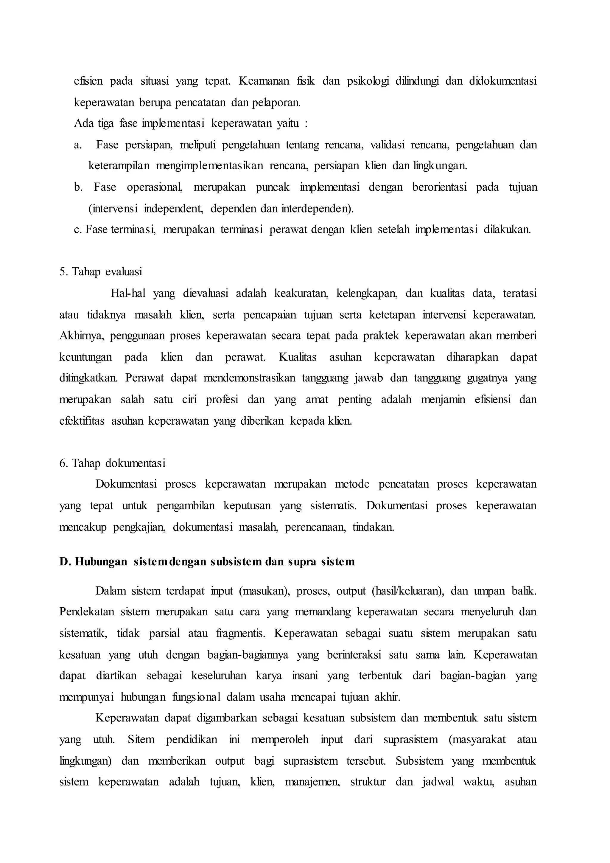 Tugas kdk konsep sistem dalam keperawatan | DOCX