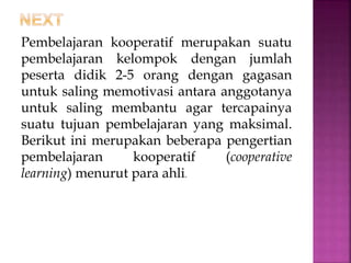 pembelajaran kooperatif | PPTX