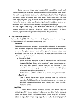 Berbagai Instrumen Penelitian | DOCX