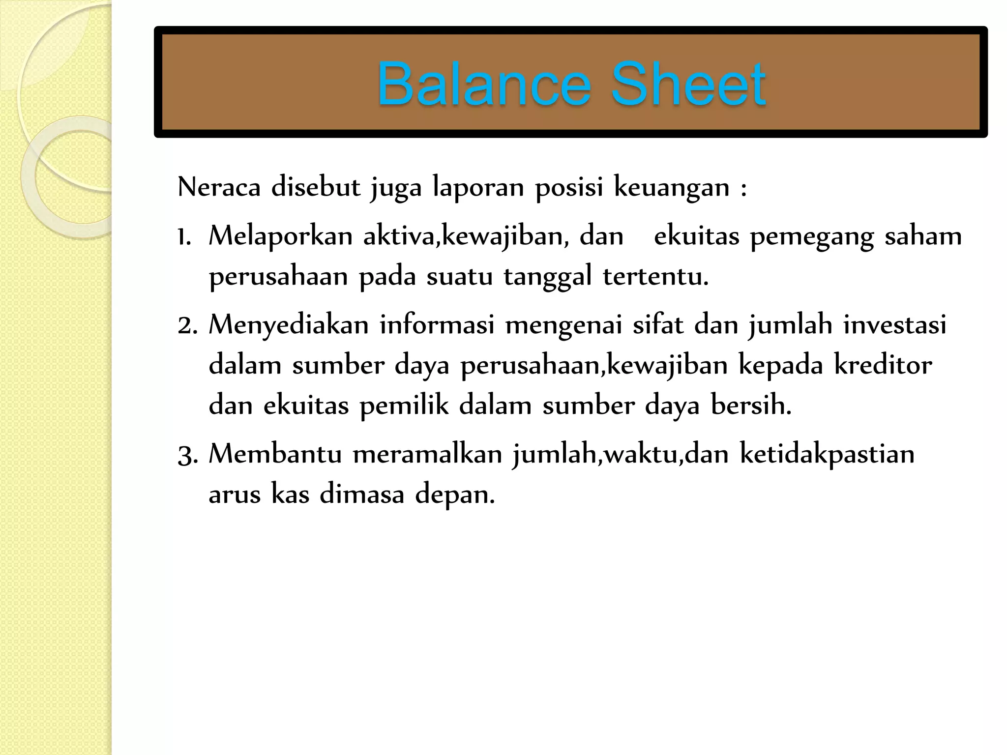 NERACA (Balanca Sheet) | PPTX