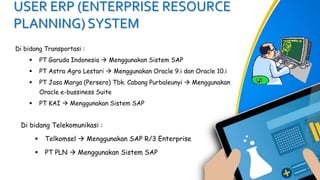 SISTEM INFORMASI BISNIS BERBASIS SAP - ERP | PPT