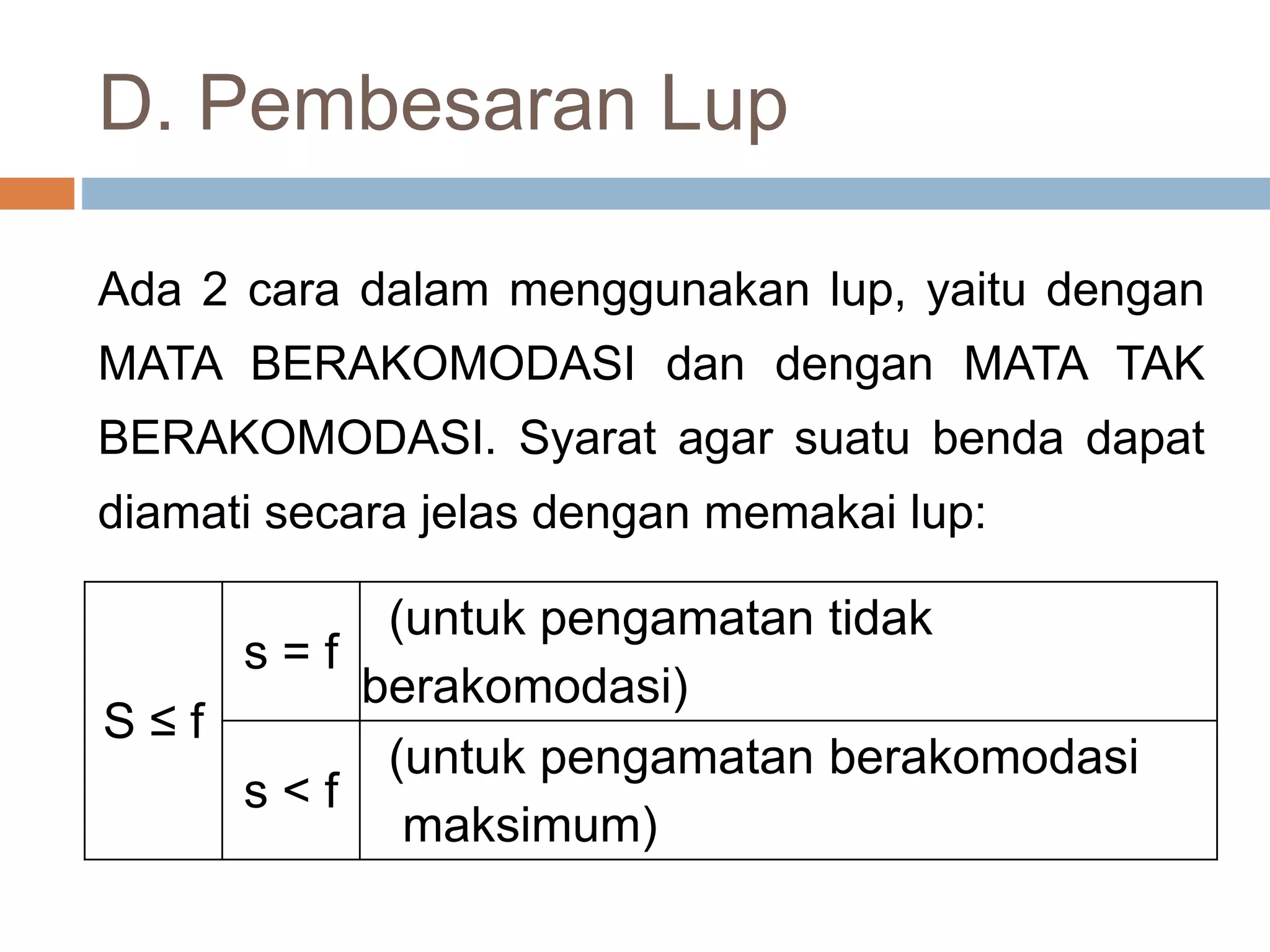 Alat Optik (LUP) | PPTX