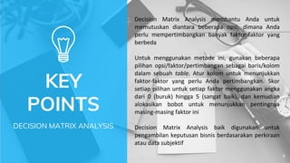 Perbanas - Decision Matrix Analysis | PPTX