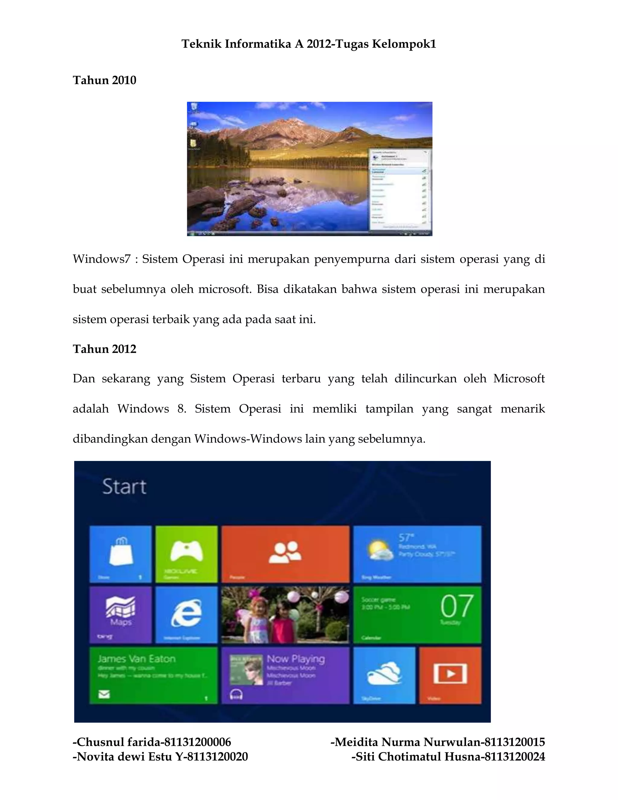 Perkembangan Sistem Operasi Komputer Dari Awal Sampai Akhir | DOCX