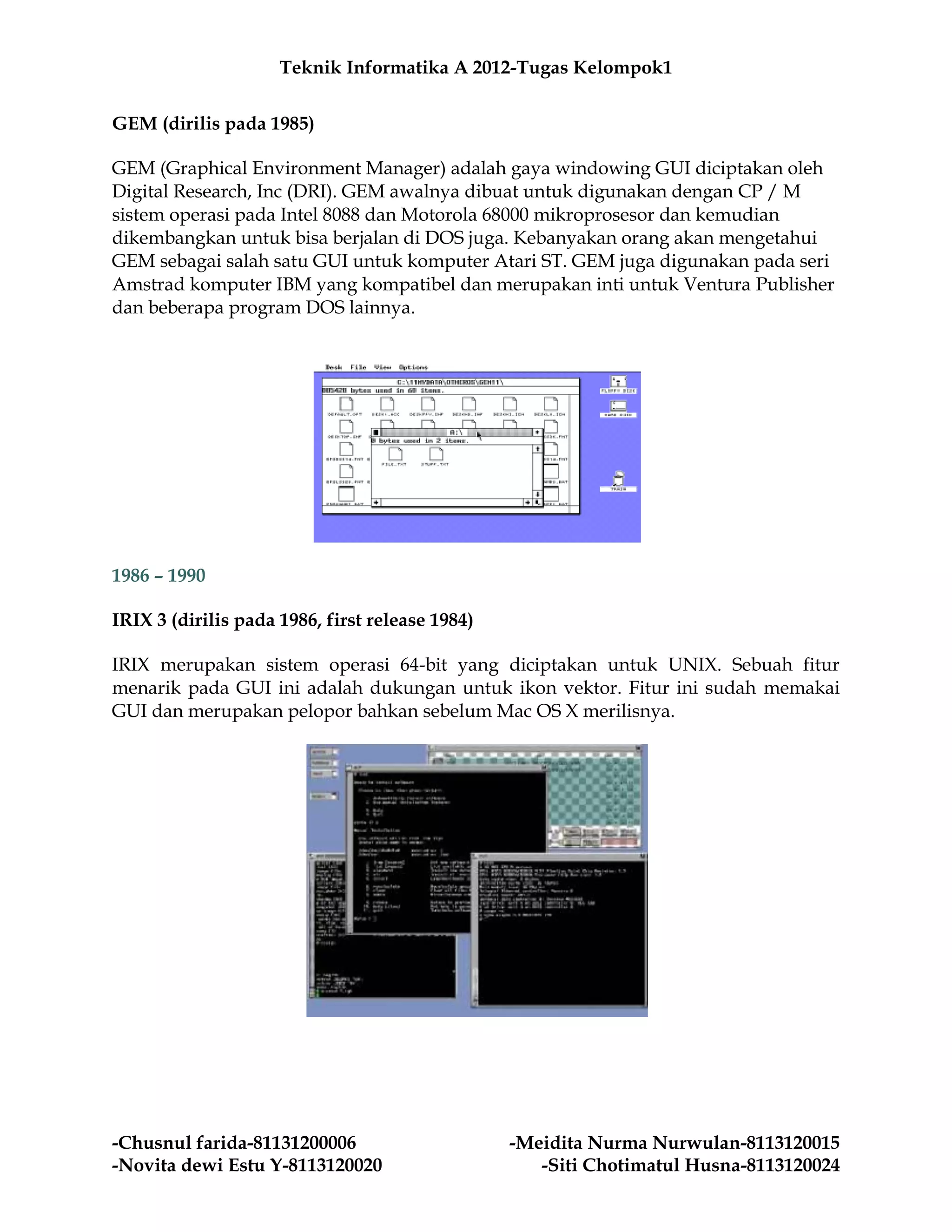 Perkembangan Sistem Operasi Komputer Dari Awal Sampai Akhir | DOCX