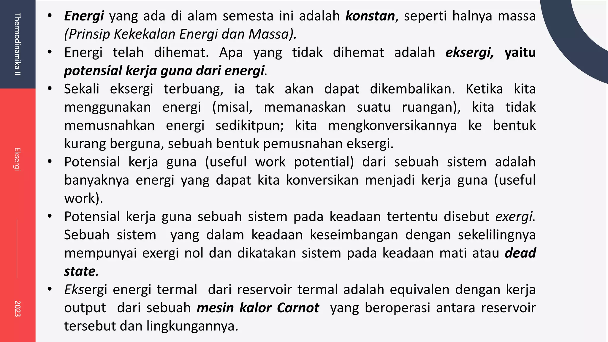 TUGAS KELOMPOK 1_EKSERGI... no. 5 . Massa atur dan laju eksergi.pptx