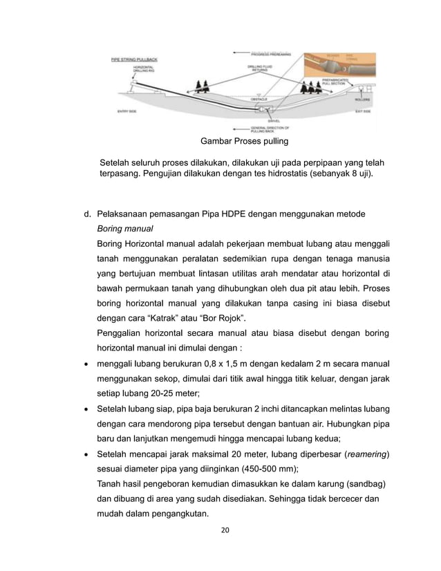 Tugas Kelompok 2 - Pengawasan Pemasangan Pipa HDPE metode Open cut, HDD ...