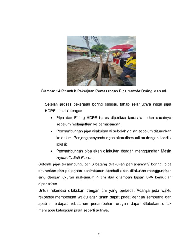 Tugas Kelompok 2 - Pengawasan Pemasangan Pipa HDPE metode Open cut, HDD ...