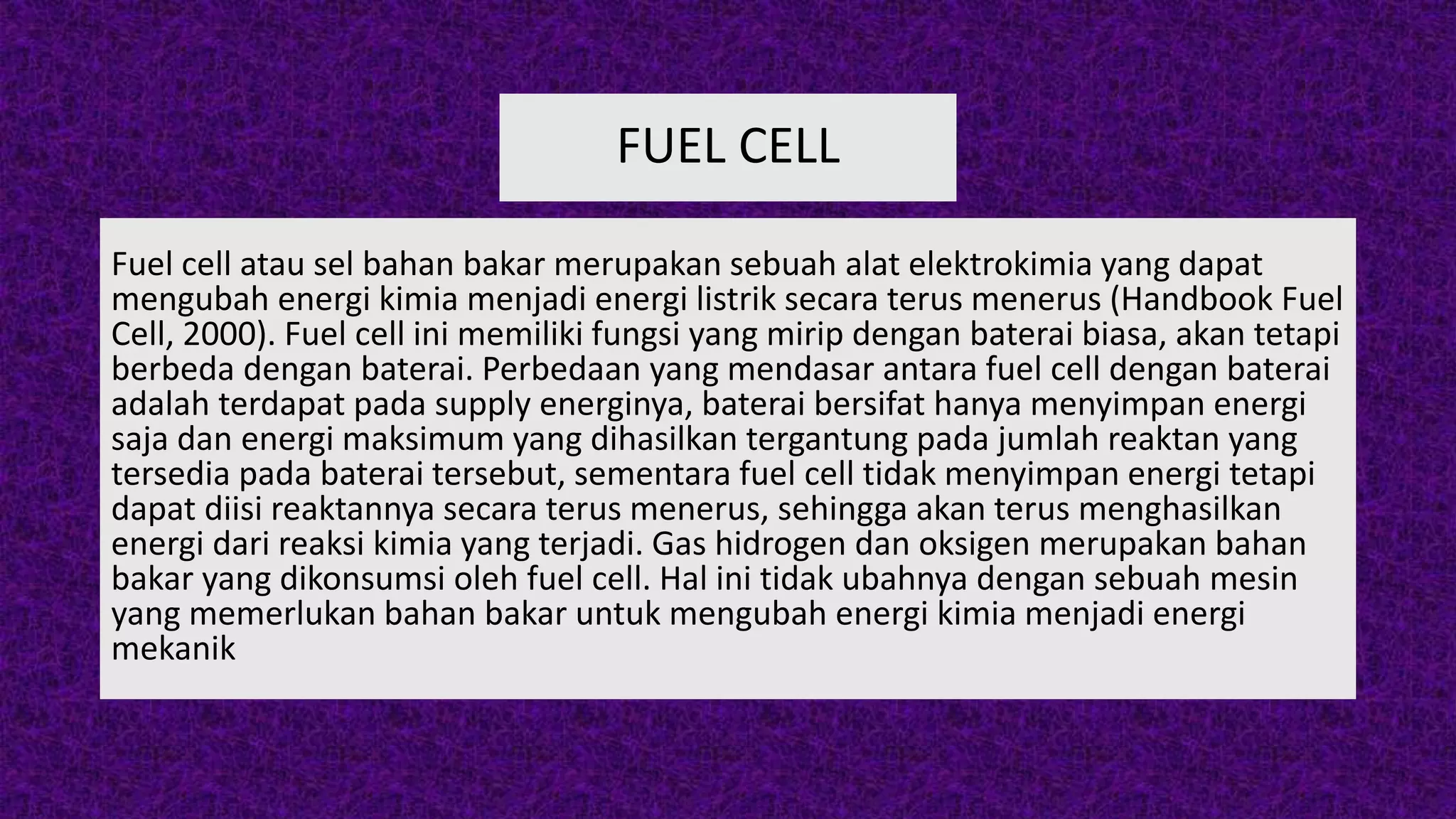 Energi Fuel Cell - Kelompok 8 | PPTX