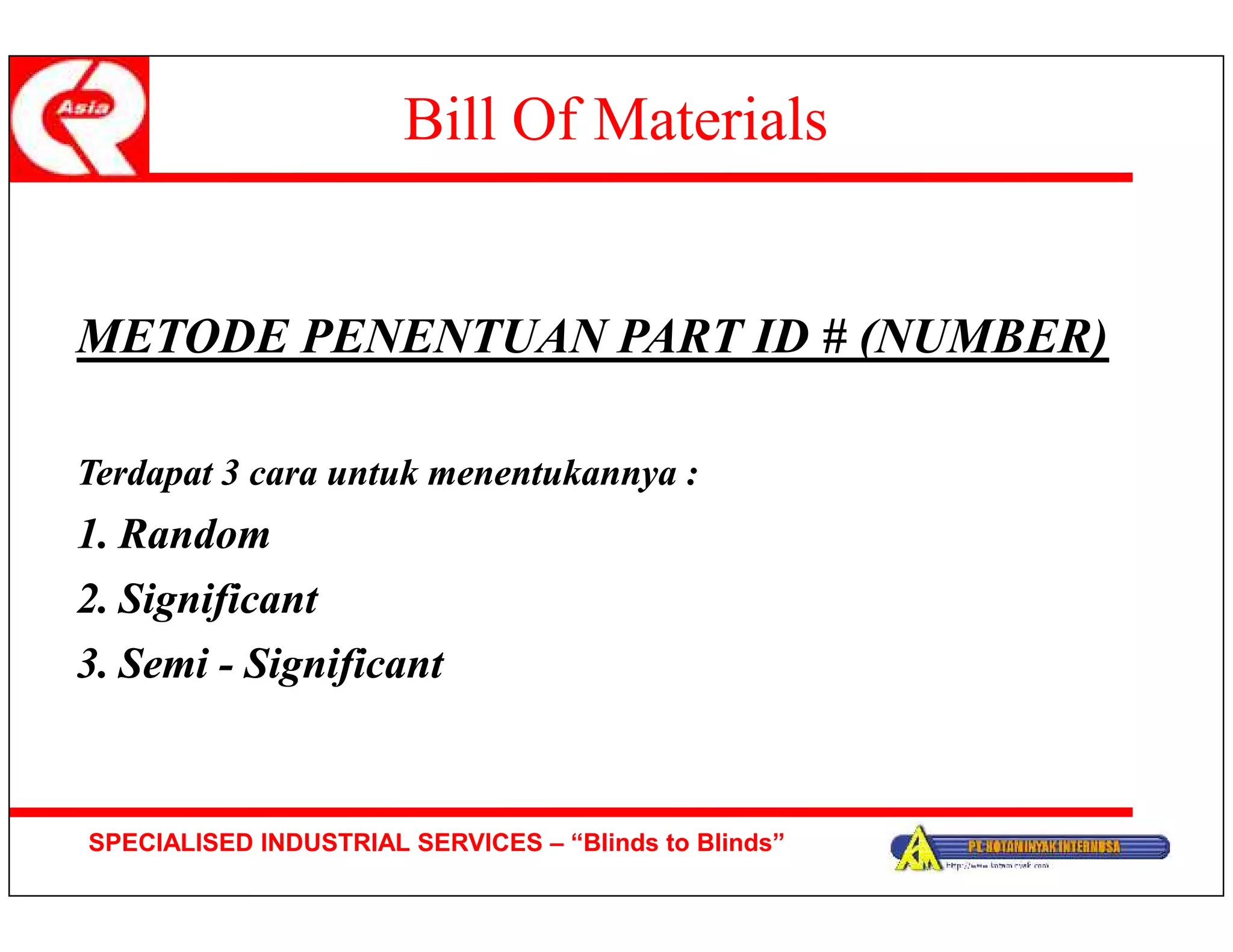 Tugas Kelompok Manajemen Industri - Bill Of Material | PDF