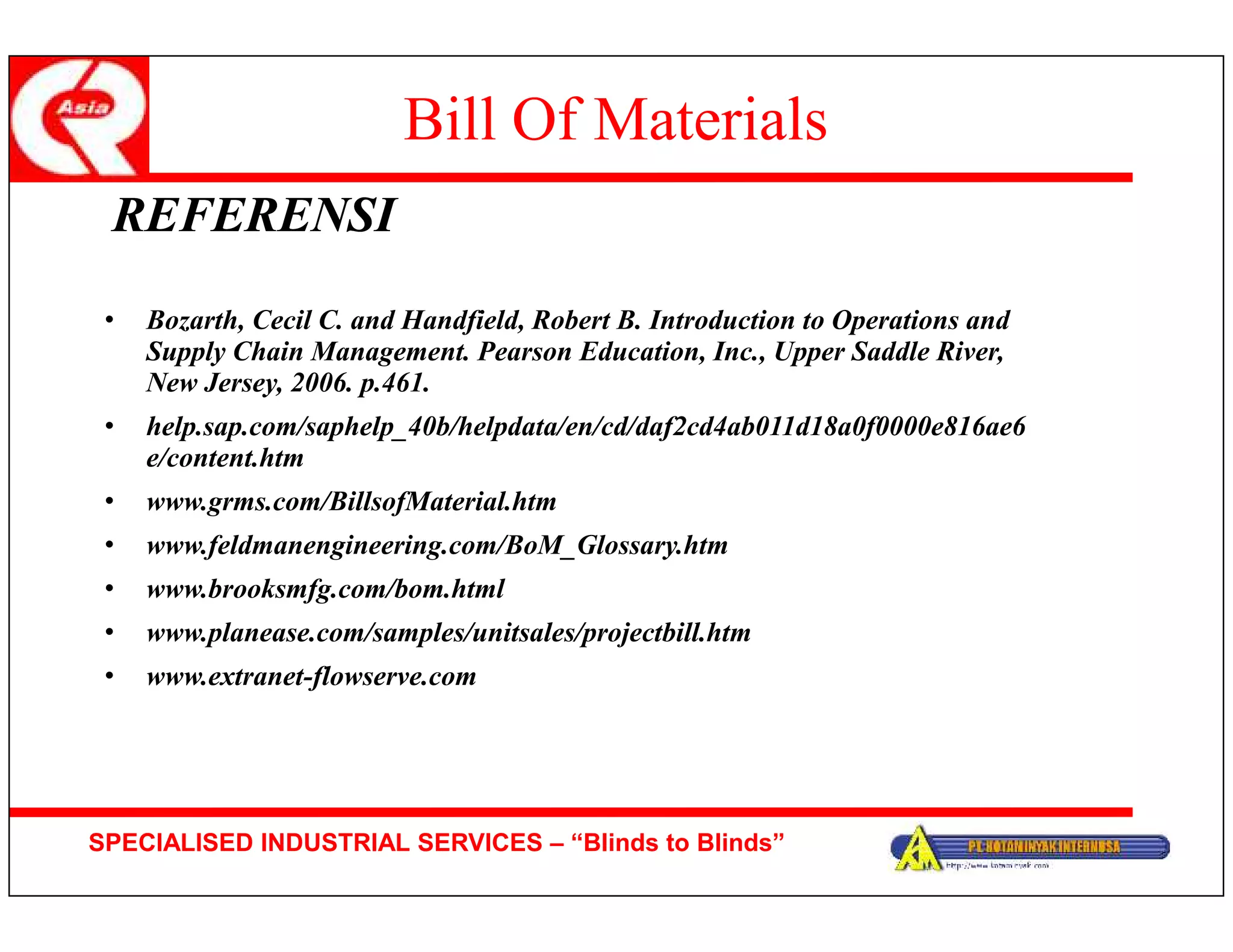 Tugas Kelompok Manajemen Industri - Bill Of Material | PDF