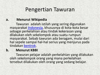 Tugas Sosiologi Kenakalan Remaja (Tawuran) | PPT