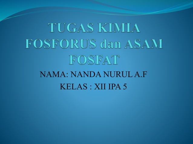 Tugas kimia fosforus dan asam sulfat | PPTX