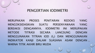 Iodimetri | PPTX