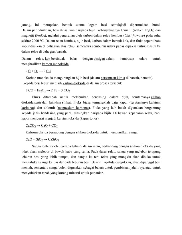 Tugas kimia dasar 1 ( besi ( fe ) ) part 3 | PDF