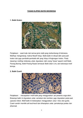 Tugas kliping batik indonesia | DOCX