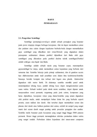 Tugas klompok teknik sentrifugasi | PDF