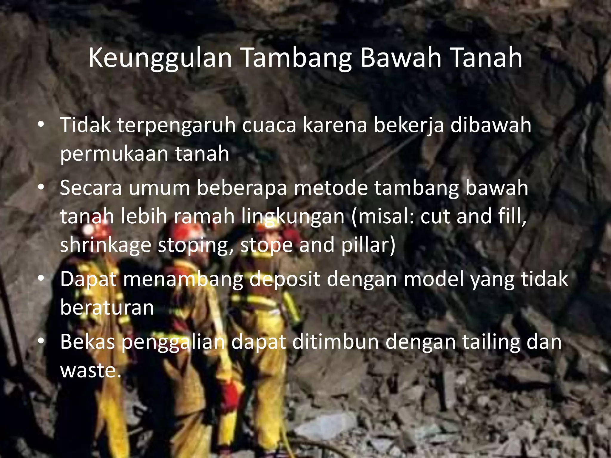 ppt tambang bawah tanah | PPTX