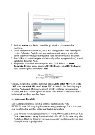 Jenis-Jenis Template Pada Microsoft Word | DOCX