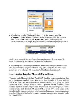 Jenis-Jenis Template Pada Microsoft Word | DOCX