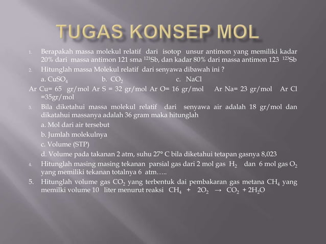 Tugas konsep mol | PPTX