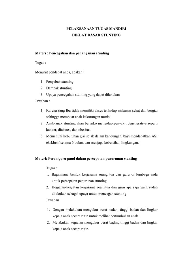 Diklat stunting | PDF