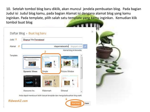 Tugas langkah langkah membuat blogger | PPT