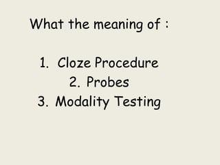 Tugas language cloze procedure,modals nd probes | PPTX