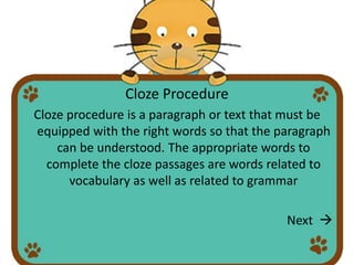 Tugas language cloze procedure,modals nd probes | PPTX