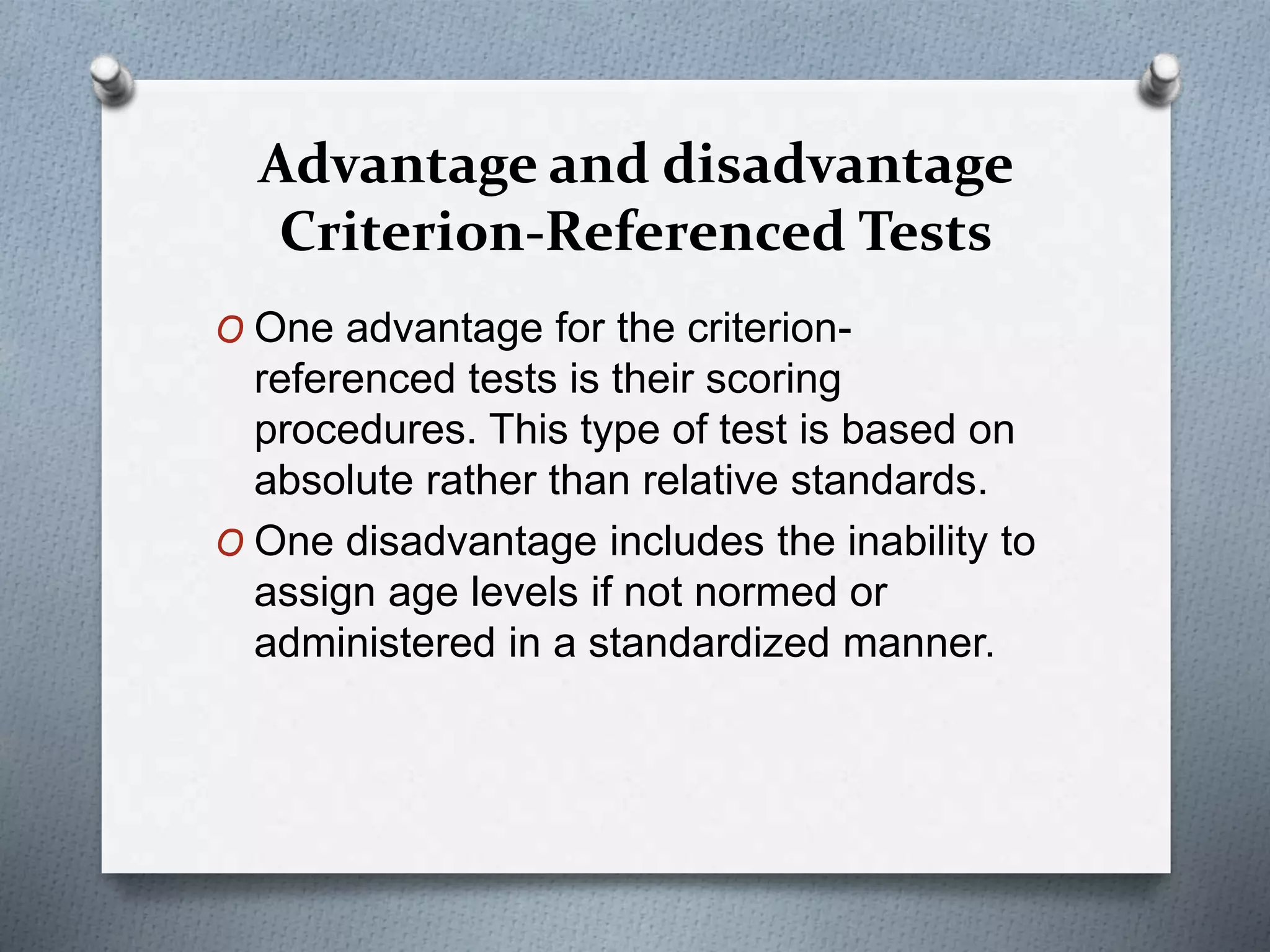 TYPES AND USES OF LANGUAGE TESTING & NORM-REFERENCED TEST AND CRITERION ...