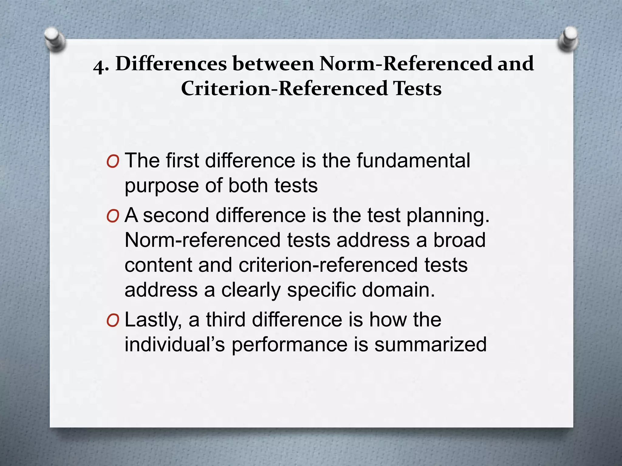 TYPES AND USES OF LANGUAGE TESTING & NORM-REFERENCED TEST AND CRITERION ...
