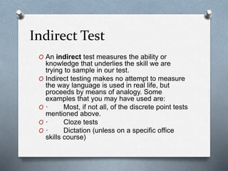 TYPES AND USES OF LANGUAGE TESTING & NORM-REFERENCED TEST AND CRITERION ...