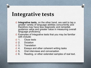 TYPES AND USES OF LANGUAGE TESTING & NORM-REFERENCED TEST AND CRITERION ...