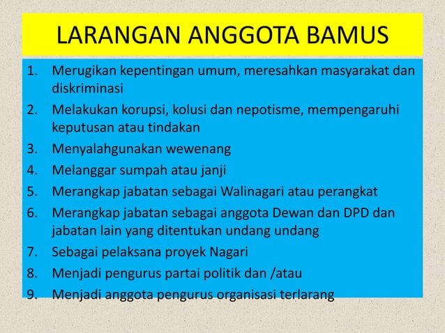 TUGAS, LARANGAN DAN FUNGSI BAMUS NAGARI 1 | PPT TUGAS, LARANGAN DAN FUNGSI BAMUS NAGARI 1 | PPT