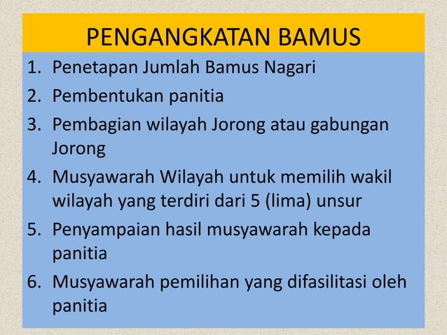 TUGAS, LARANGAN DAN FUNGSI BAMUS NAGARI 1 | PPT TUGAS, LARANGAN DAN FUNGSI BAMUS NAGARI 1 | PPT