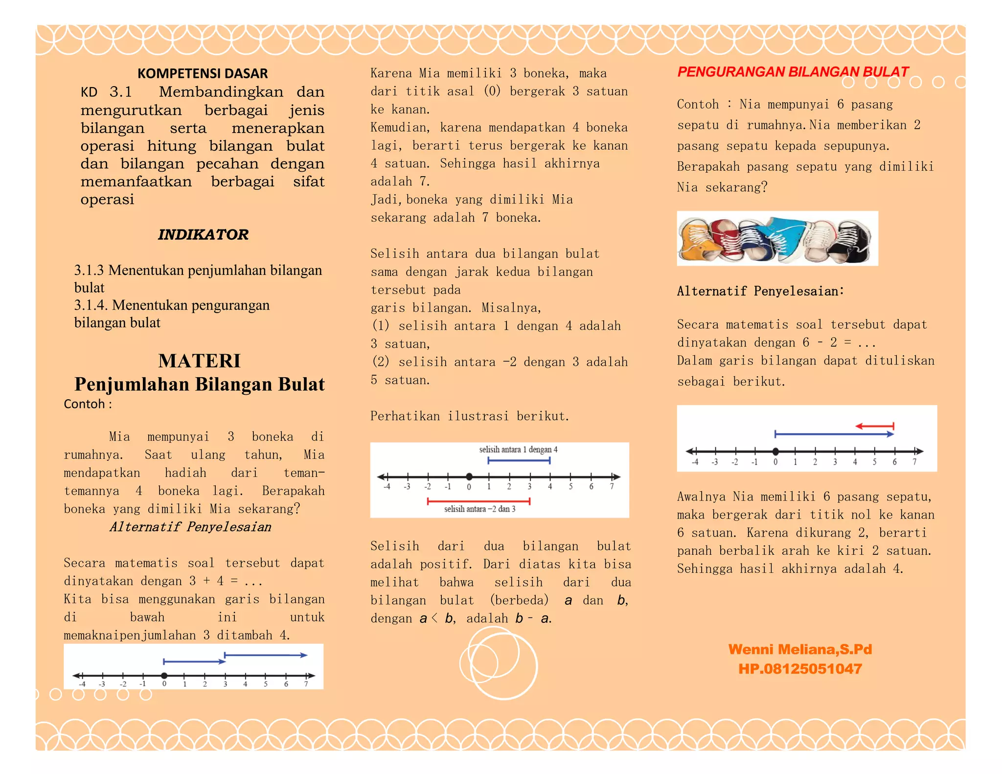 Leaflet bilangan bulat wenni m ts muh 1 bjm | PDF